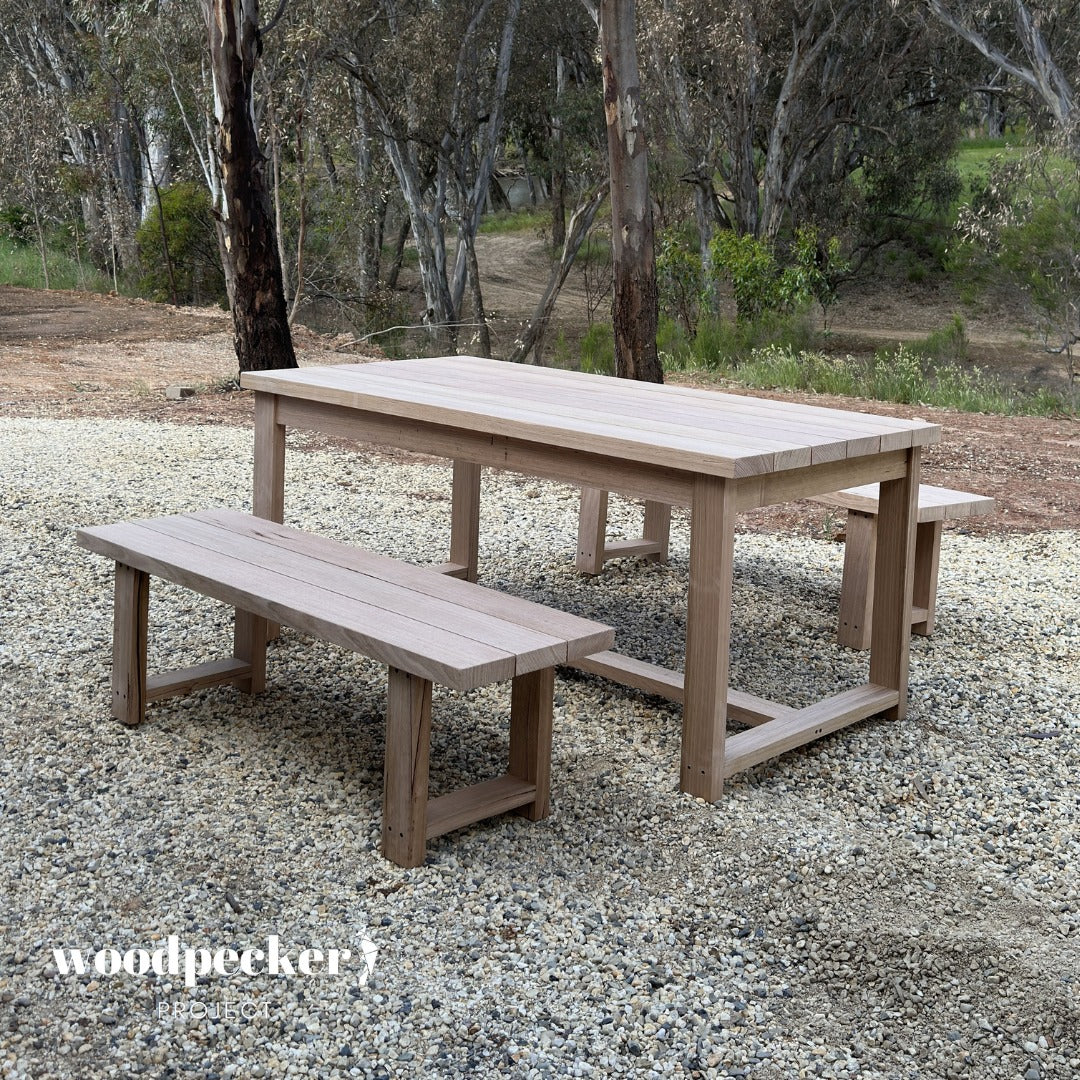 Solid Hardwood Outdoor Table Set – Woodpecker Project