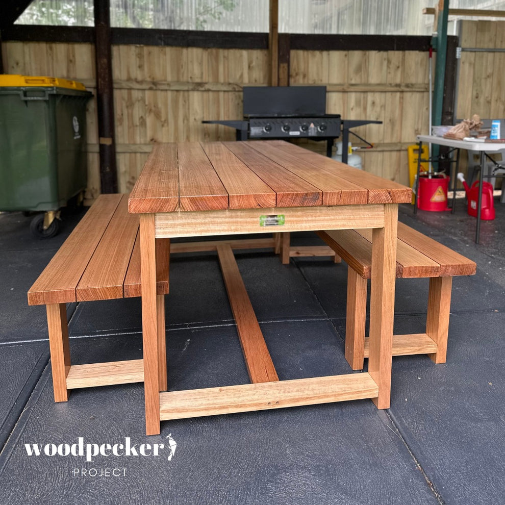 Solid Hardwood Outdoor Table Set – Woodpecker Project