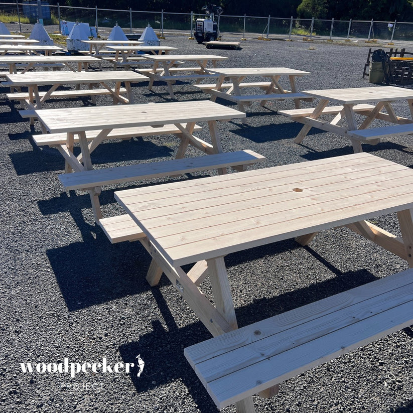 Natural Picnic Table - EVENT HIRE – Woodpecker Project